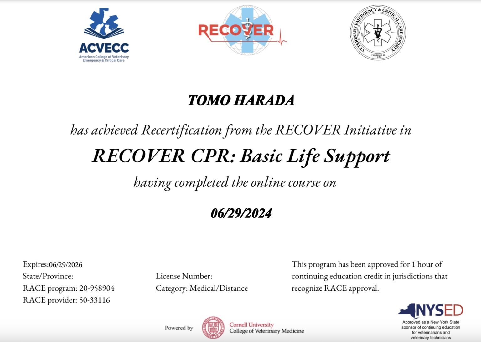 Recover CPR : BLS | 町田市｜セラピスト動物病院｜犬と猫の歯科セカンドオピニオン受付中